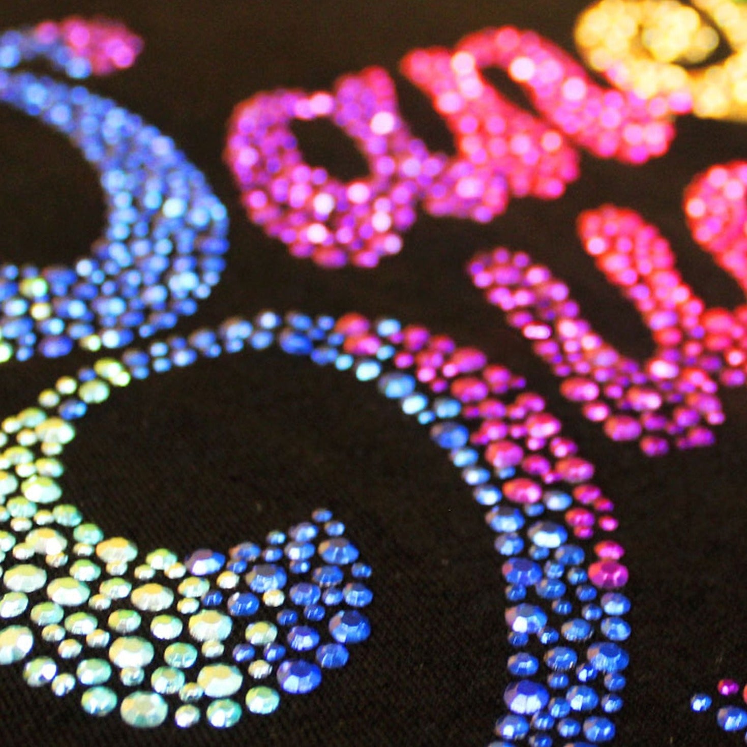 DANCING QUEEN RAINBOW DIAMANTE BLACK T-SHIRT - Official ABBA Voyage Store