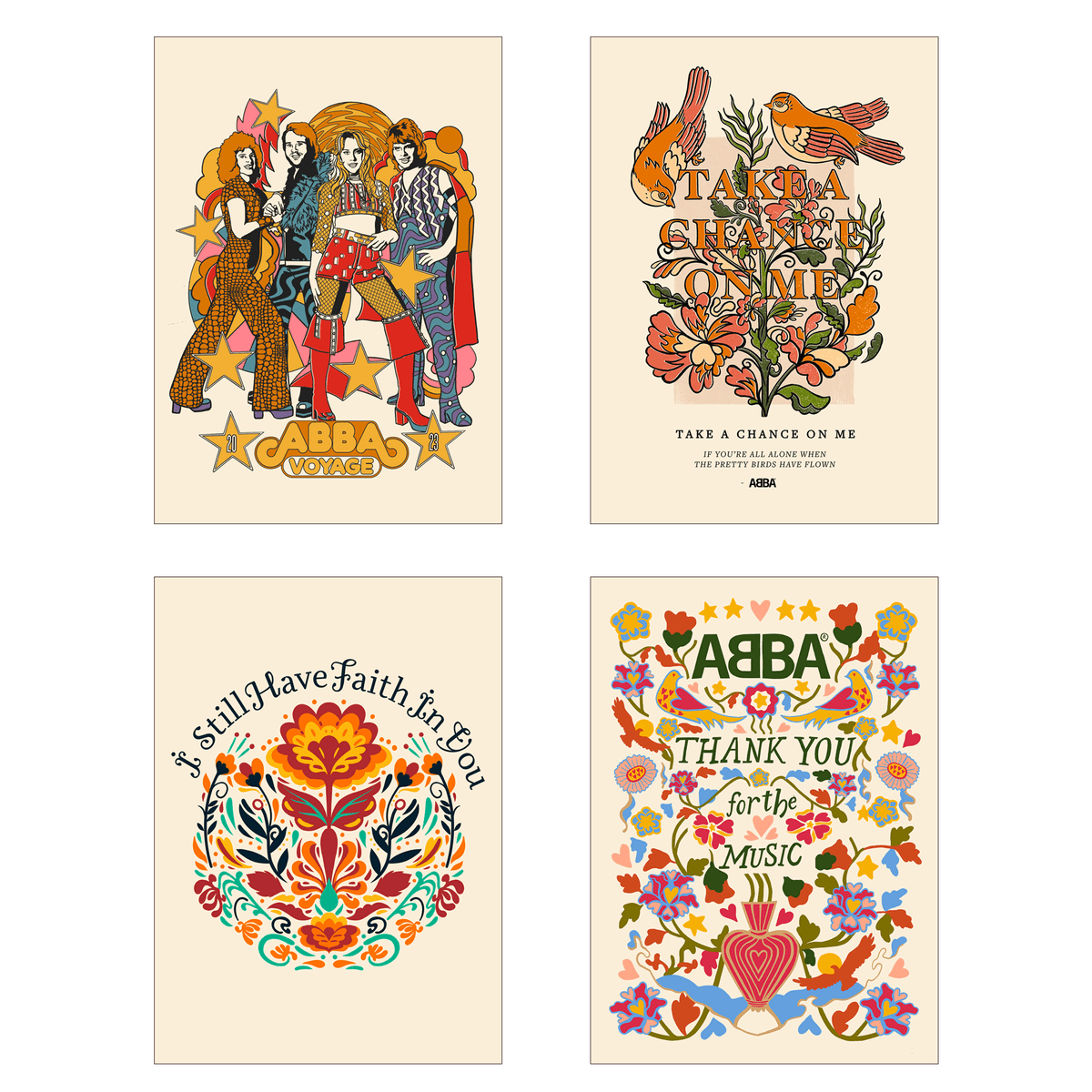 ILLUSTRATION POSTCARD SET - Official ABBA Voyage Store