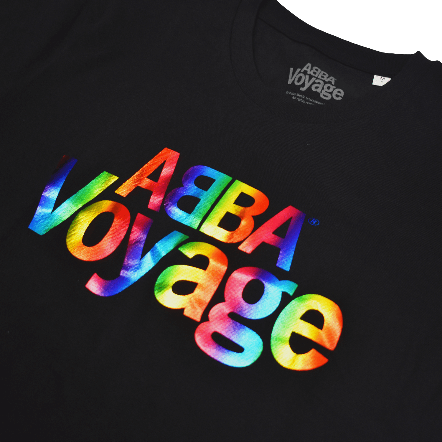 ABBA VOYAGE RAINBOW FOIL LOGO BLACK T-SHIRT - Official ABBA Voyage Store